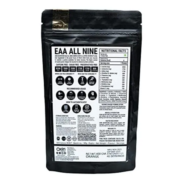 Oxin Nutrition Eaa Intra-Workout, post-Workout Advanced Formula ...