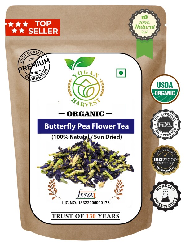 Yogan Harvest Butterfly Pea Flower Tea - 30g ( 100 Cups) | Ayurvedic ...