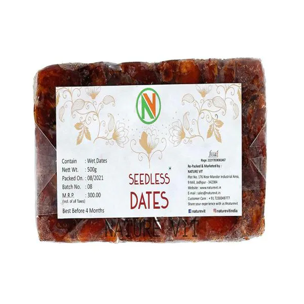 NatureVit Seedless Dates, 1 kg (Pin Khajur/Khajoor Arabian Dates Dry ...