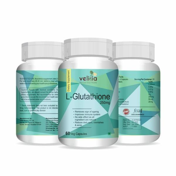 Velicia L-Glutathione Capsules for Skin Health with Immunity 30 ...