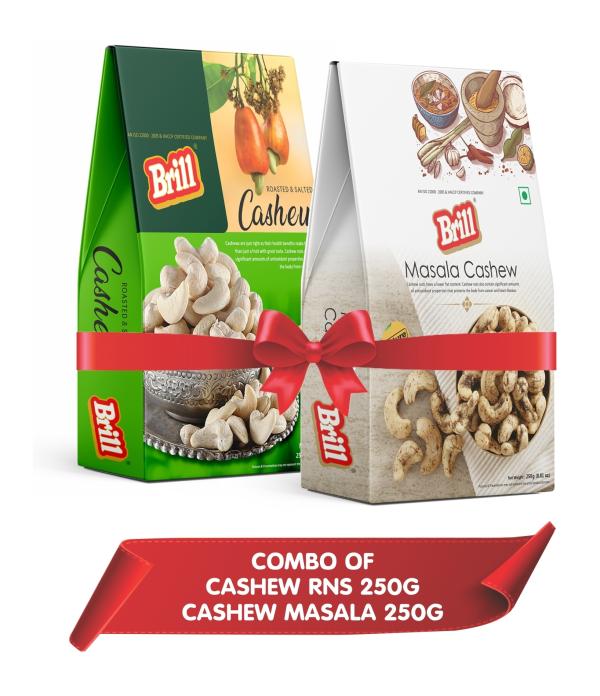 Brill Roasted & Salted & Masala Cashews Combo Packs 500g (250g x 2) - JioMart