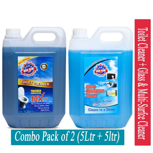 DOC HIM ultra power toilet cleaner + Glass & Multi-Surface Cleaner ...