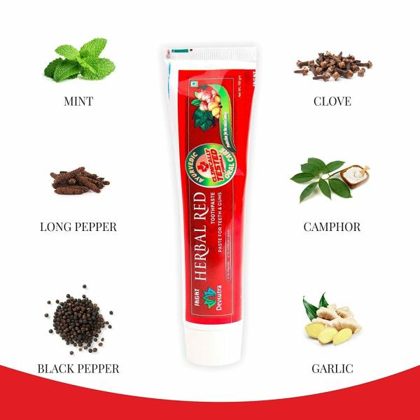 Jagat Devsutra Dr. Trusted Ayurvedic HERBAL Red Toothpaste Pack of 3 (100g x 3) - JioMart