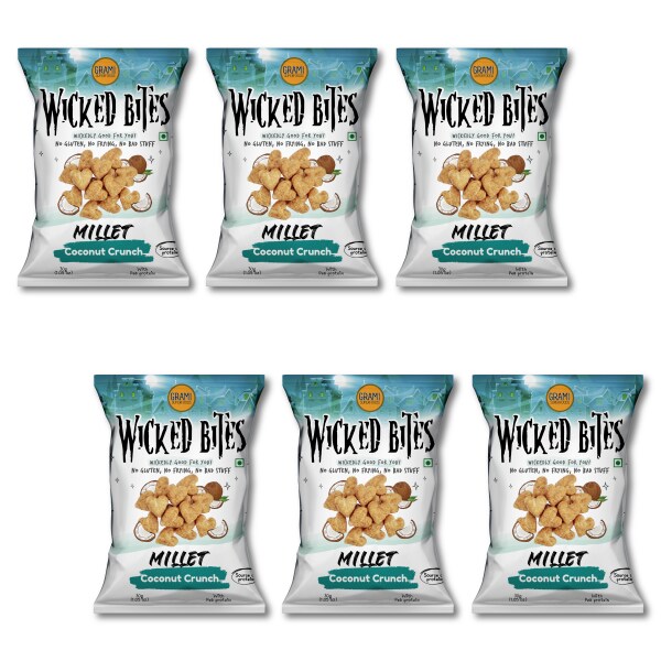 Grami Superfoods Wicked Bites Coconut Crunch| High Protein Millet Based ...