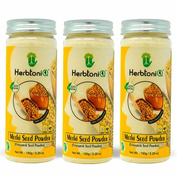 HerbtoniQ 100% Natural Methi Seed Powder(Fenugreek Seed Powder) For ...