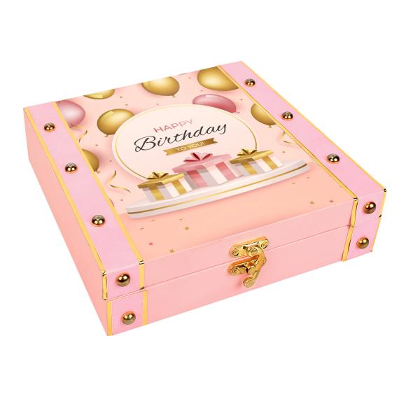 Chocoloony Happy Birthday Chocolate Wooden Gift Box with Wishing Card ...