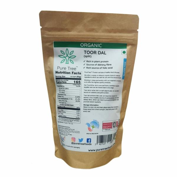 Pure Tree Organic Toor Dal 950 gm | Arhar Dal | Rich in Fiber ...
