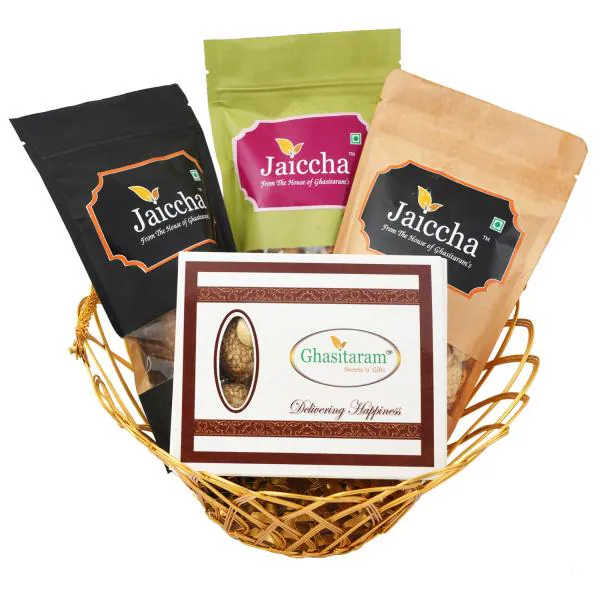 Jaiccha Lohri Golden Basket of Til Gachak, Lohri Khajoor, Gud Rewadi ...