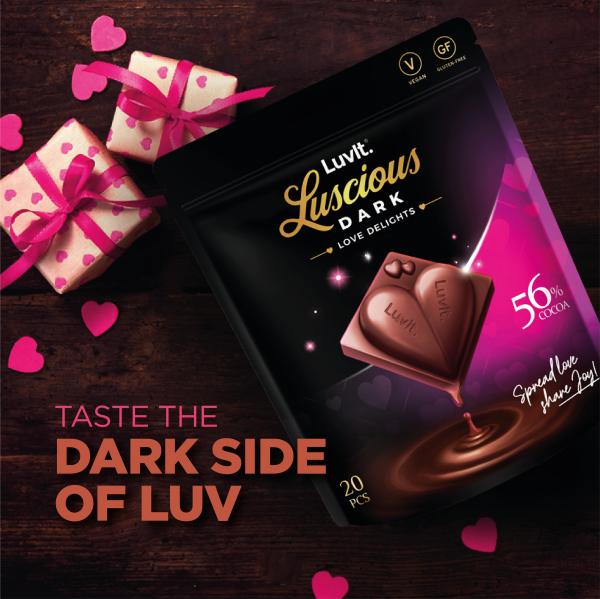 LuvIt Luscious Dark Love Delights - Heart Shaped Dark Chocolate Bars| Pack of 1 - 180g Each ...