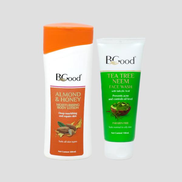 BGood| Almond & Honey Body Lotion - 300ml & Tea Tree Neem Face Wash ...