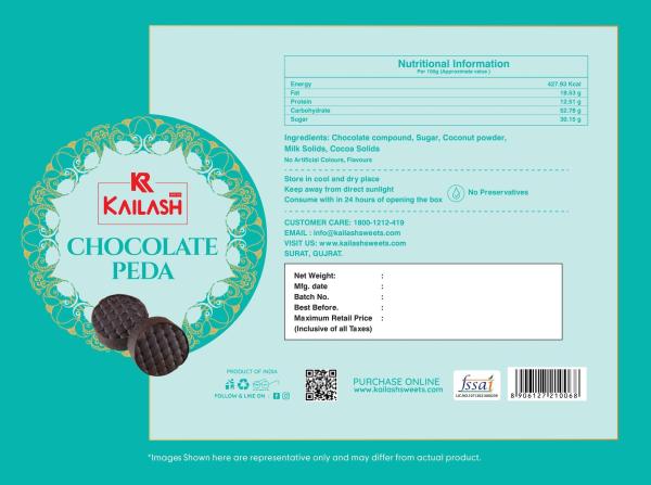 Kailash Chocolate Peda Box 800 g - JioMart