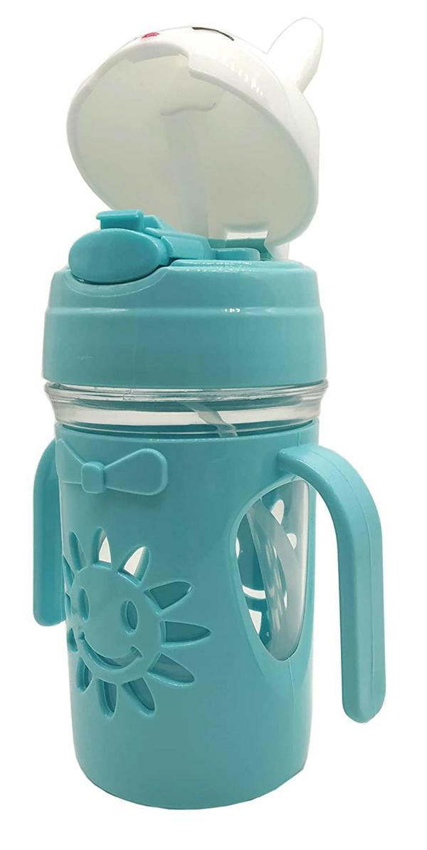 Te Quiti Blue Plastic Leakproof Durable BPA Free Non-Toxic Baby Sipper With Straw 240ml - JioMart