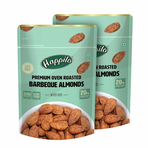 Happilo Premium Oven Roasted Californian Barbeque Almonds 80g each ...