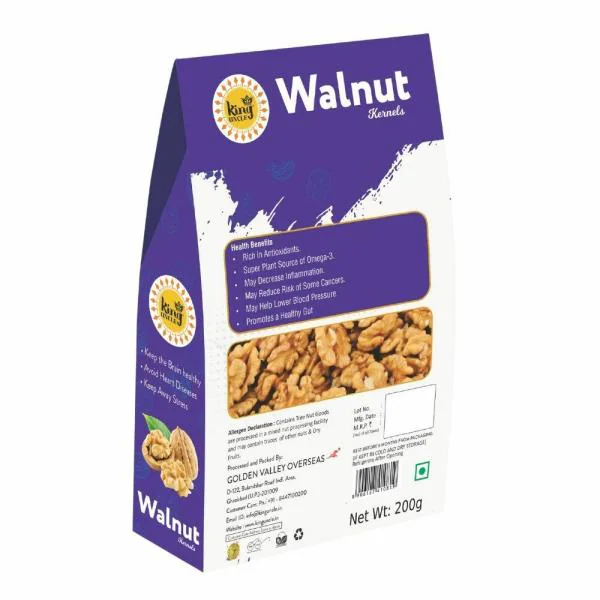 KING UNCLE| CALIFORNIA AKHROT GIRI| WALNUT KERNELS EXTRA LIGHT HALVES 200G X 5 PACK (1000G ...