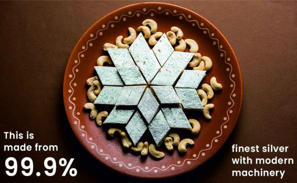 Nature's Bridge Chandi Vark | Edible Silver Leaf - (50 Leaf) | German ...