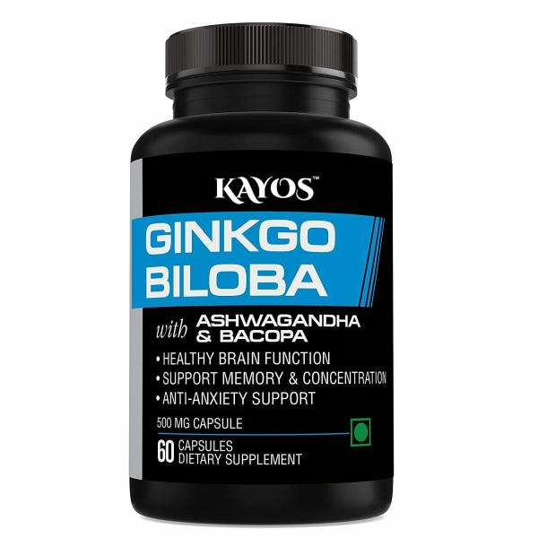 Kayos Ginkgo Biloba With Ashwagandha And Bacopa - 60 Capsules - JioMart