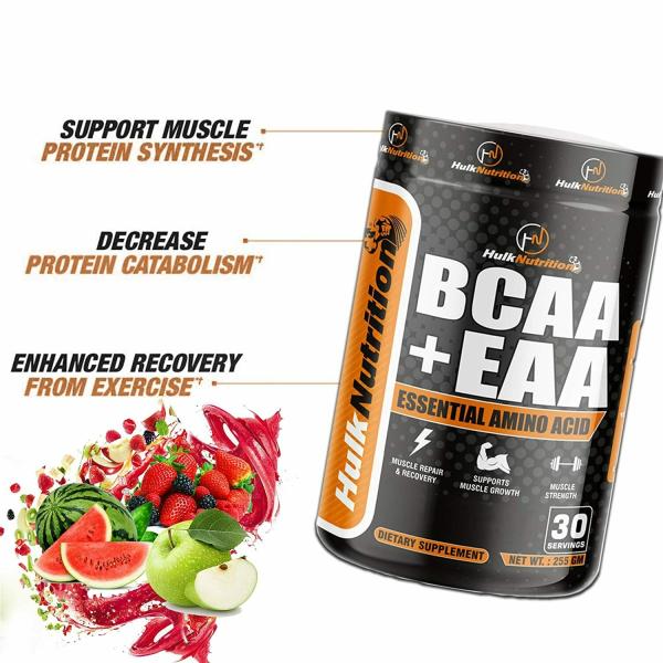 Hulk Nutrition EAAs-BCAA Energy Drink With Gallon (Mix Berries,255gm ...