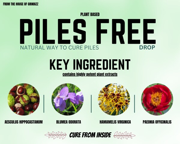 Grinbizz Piles Free Drop Helps In Stop Hemorrhoids ,Pain, Itching ...