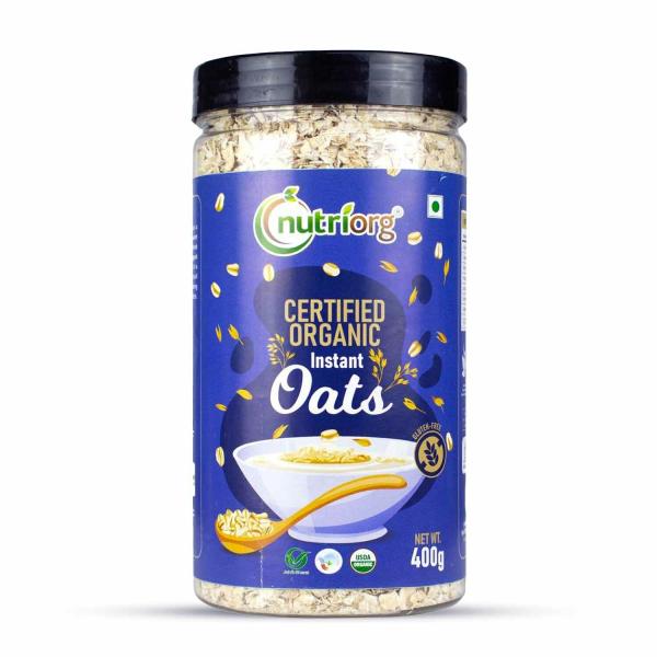 Nutriorg Certified Organic Instant Oats 400g, Gluten Free High Fiber ...