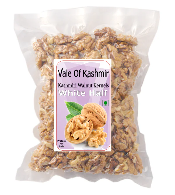 Vale Of Kashmir Walnuts Without Shell White Halves 500 Gram, Akhrot Magaz Giri, Walnut Kernels ...