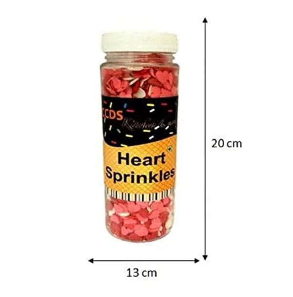 CCDS Heart Sprinkle 100g, Sugar Sprinkles for Cakes & Cupcakes ...