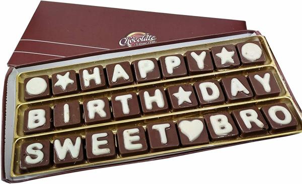 Birthday Chocolate Gift for Brother Chocolate Message-Happy Birthday ...