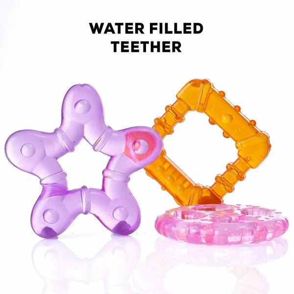 Baybee Orange Purple & Pink Silicone Baby Teether (3 - 8 M) 3 pcs - JioMart