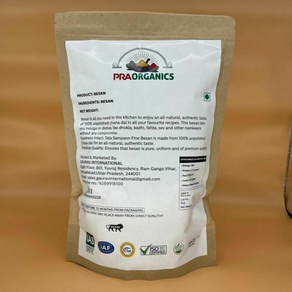 PRAORGANICS Pure Chana Daal Gram Flour Besan Chemical Free BESAN, 1KG - JioMart