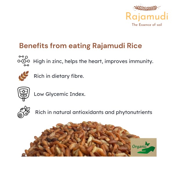 Rajamudi Organics Authentic Rajamudi Rice (Semi-Polished) | Organic ...