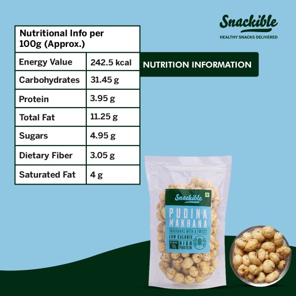 Snackible Pudina Makhana 70gm - JioMart
