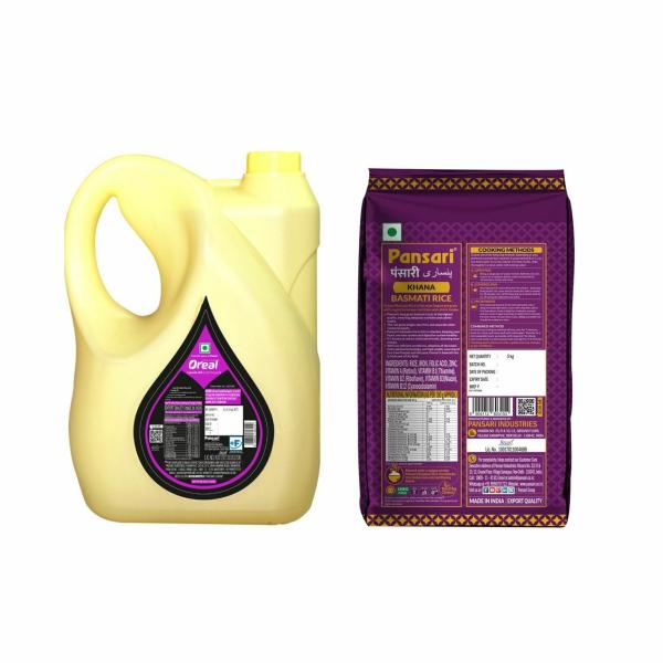 Pansari Pure Canola oil 5L with Khana basmati rice 5Kg - JioMart