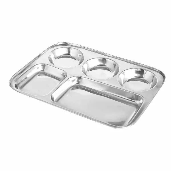 Arihant's Stainless Steel Dinner Plate/Thali with Deep Compartments ...