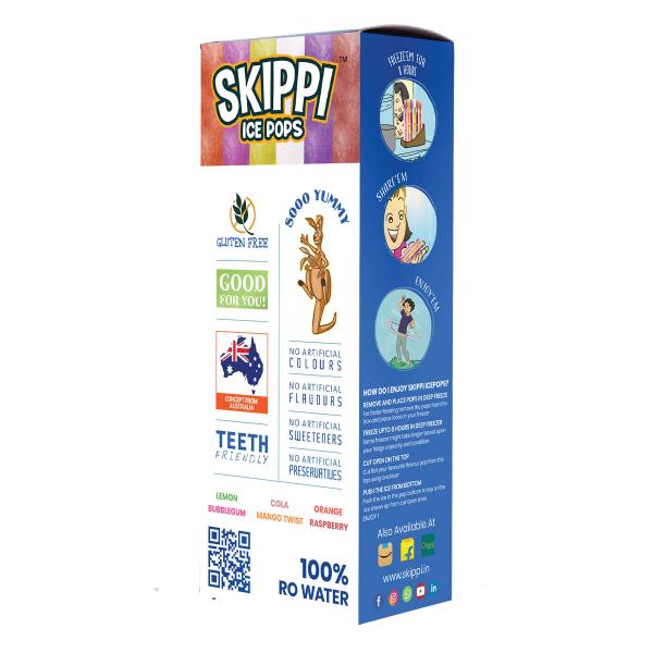 Skippi Icepops 100% Natural Ice Popsicles- ORANGE FLAVOR (12 x 70 ml ...