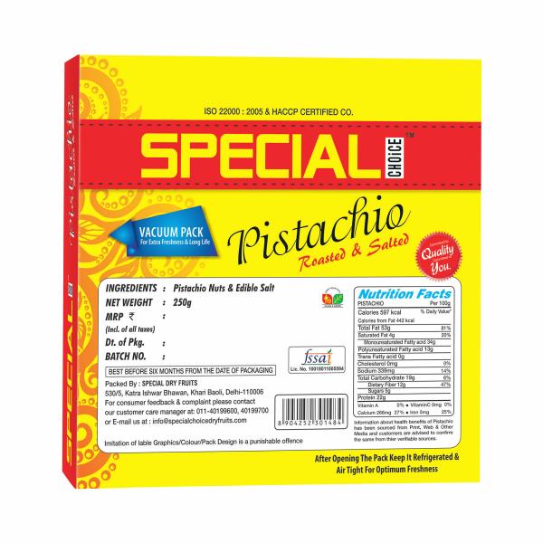 Special Choice Pistachio Roasted And Salted Iranian Vacuum Pack 250g x ...