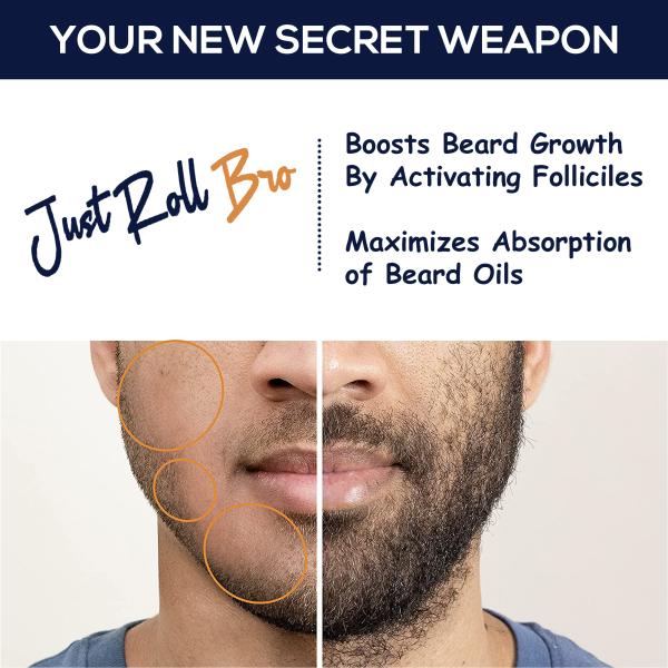 RUBAB MEN Beard Derma Roller for Beard, Mustache & Hair Growth - 540 ...