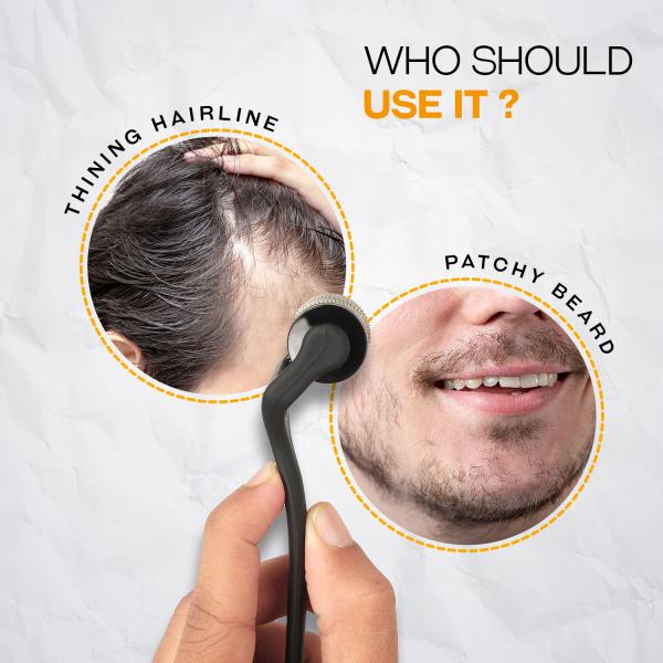 RUBAB MEN Beard Derma Roller for Beard, Mustache & Hair Growth - 540 ...