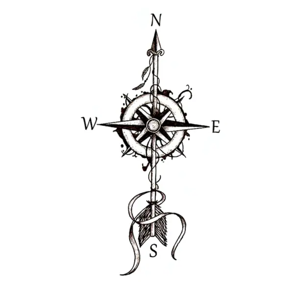 SIMPLY INKED Compass Temporary Tattoo, Designer Tattoo for all (Compass Tattoo) Pack of 2 - JioMart