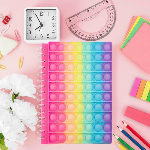 Generic Multicolor silicone 1 Pcs Pop It Fidget A5 Size Diary Spiral ...