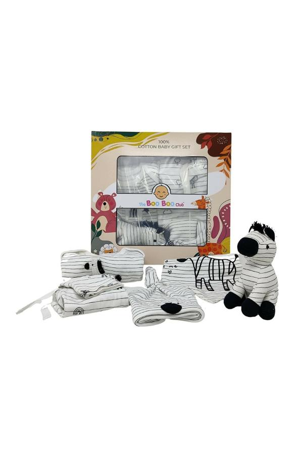 The Boo Boo Club White Pure Cotton Baby Clothes Gift (Pack of 5) - JioMart