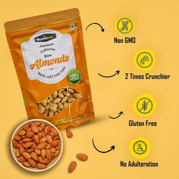 Wondernut Premium Healthy Almonds 500gm Pack - JioMart