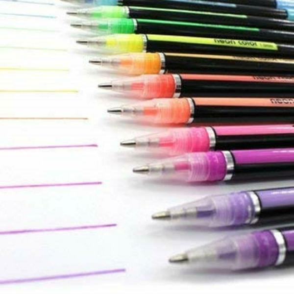 Vinmot Neon Gel and Glitter Color Pen Set for Drawing and Arts (Pack of ...