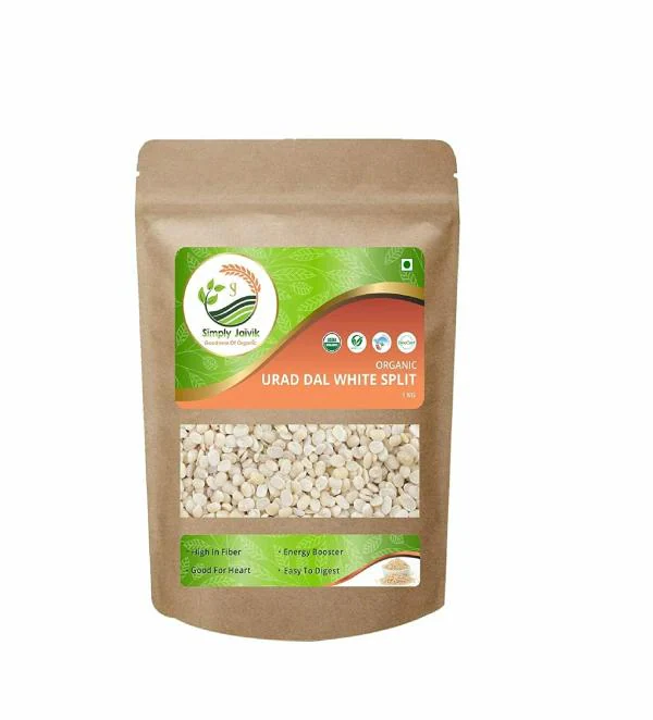 USDA Organic Certified Simply Jaivik Urad Dal Split White 2 Kg Organic - Black Gram Urad Dal ...