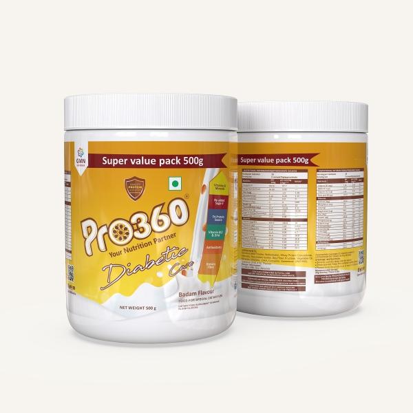 Pro360 Diabetic Care Badam Flavoured Health Supplement Protein Powder ...