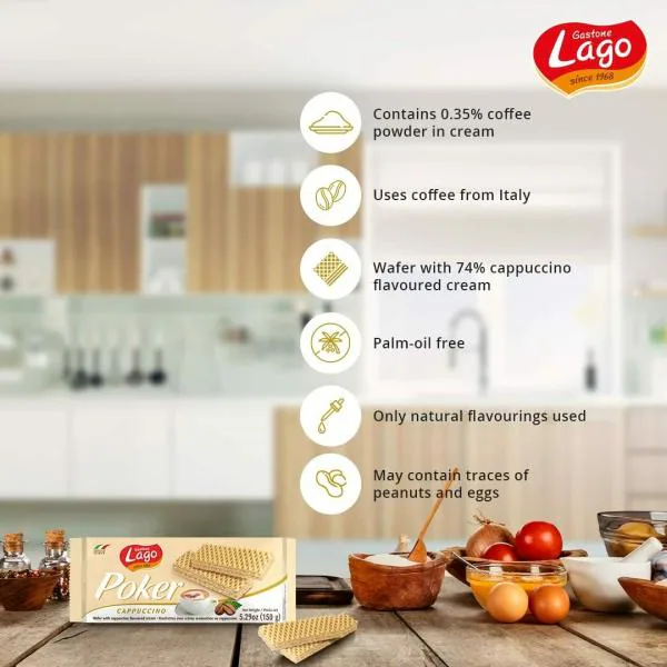 Lago Poker Wafers Cappucino 300g (Pack of 2) - JioMart