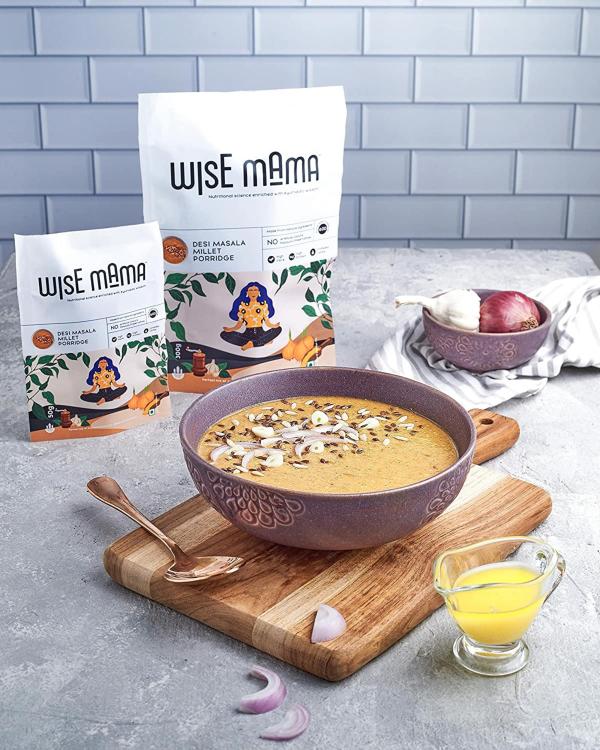 Wise Mama Desi Masala Millets, Breakfast Cereals, High Fibre, High Protein, Complex Carbs, Ready ...
