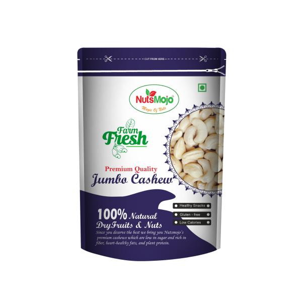 Nutsmojo Premium Whole Jumbo Cashew / Kaju Pack of 1 kg ( 250g x 4 Pack ...