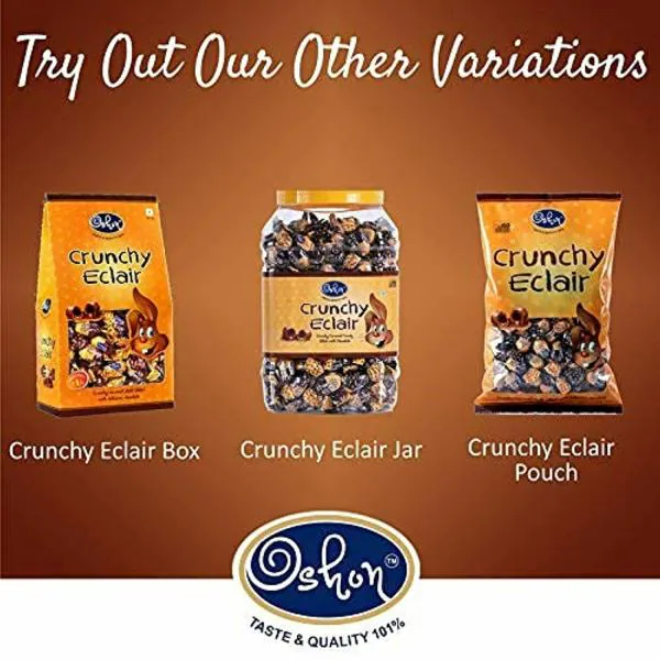 Oshon Crunchy Eclairs Candy Jar with 230 Pcs - JioMart