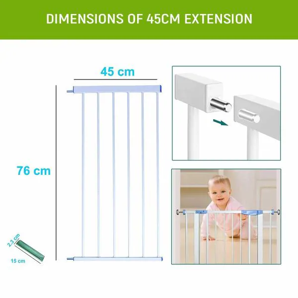 Safe-o-kid 45Cm Safety Gate Extension/Barricade Baby Safety Metal ...