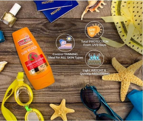 Simco Oxyveda Sun Block Sunscreen Lotion (Pack of 2), SPF 20 PA++ ...