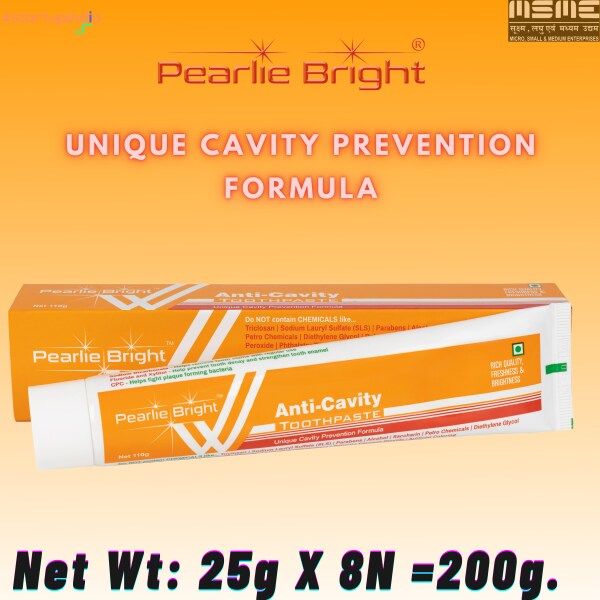 Pearlie Bright Anti cavity SUGAR Free Toothpaste-25g (Pack of 8) for ...